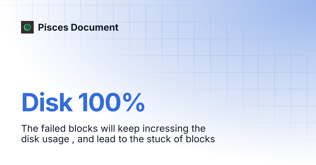 Disk 100% | Pisces Document